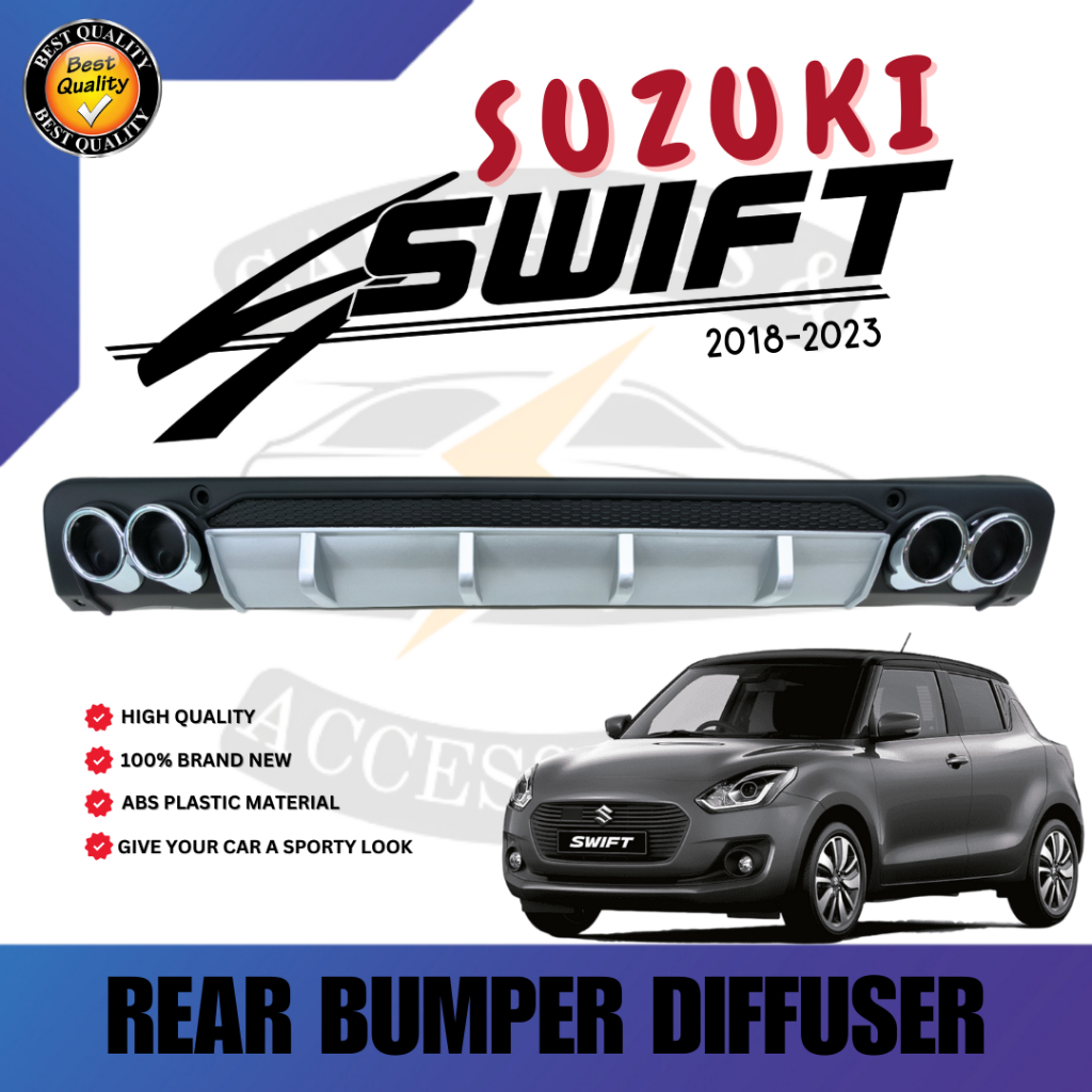 CPA Suzuki Swift 2018-2023 Rear Bumper Diffuser Lip (7189) | Shopee ...