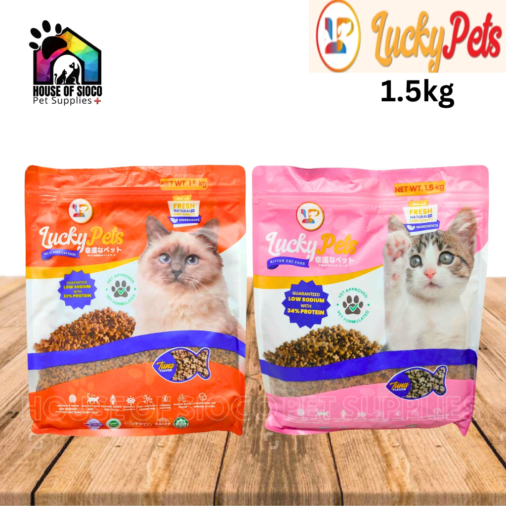 Lucky Pets Cat & Kitten Dry Food 1kg & 1.5kg (Tuna Flavor) | Shopee Philippines