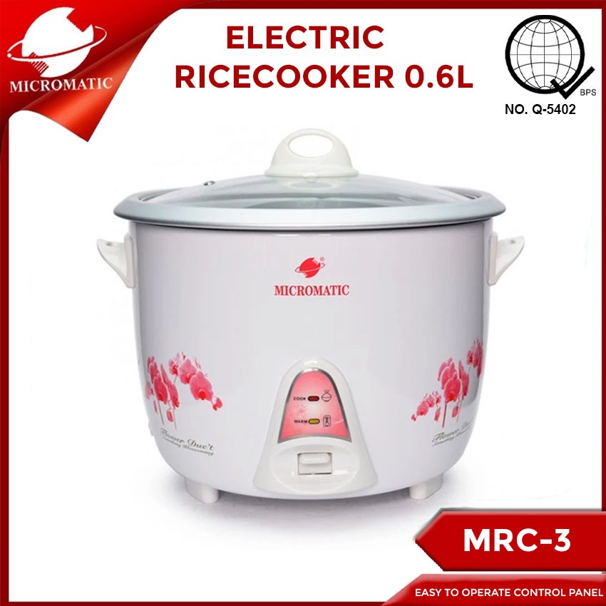 Micromatic MRC-3 Rice Cooker 0.6L Flower Design White | Shopee Philippines