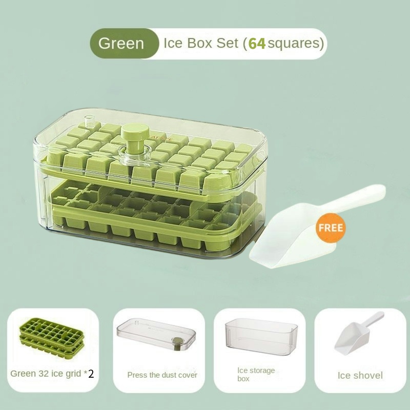 Ice Lattice Ice Cube Tray With Lid 2 Pack Ice Cube Molder 64 PCS Ice ...