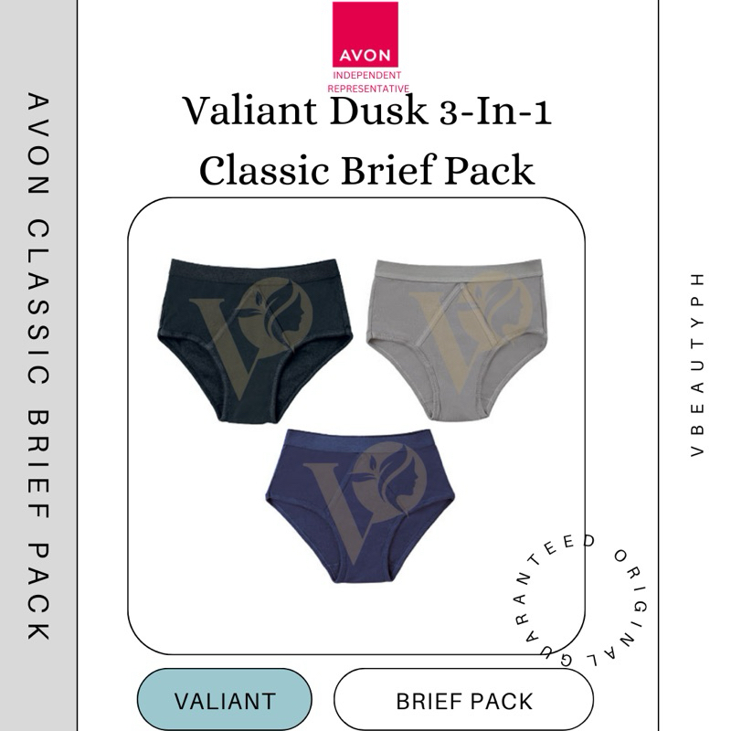 AVON Valiant Dusk 3 in 1 Classic Brief Pack Plain Bestseller | Shopee ...