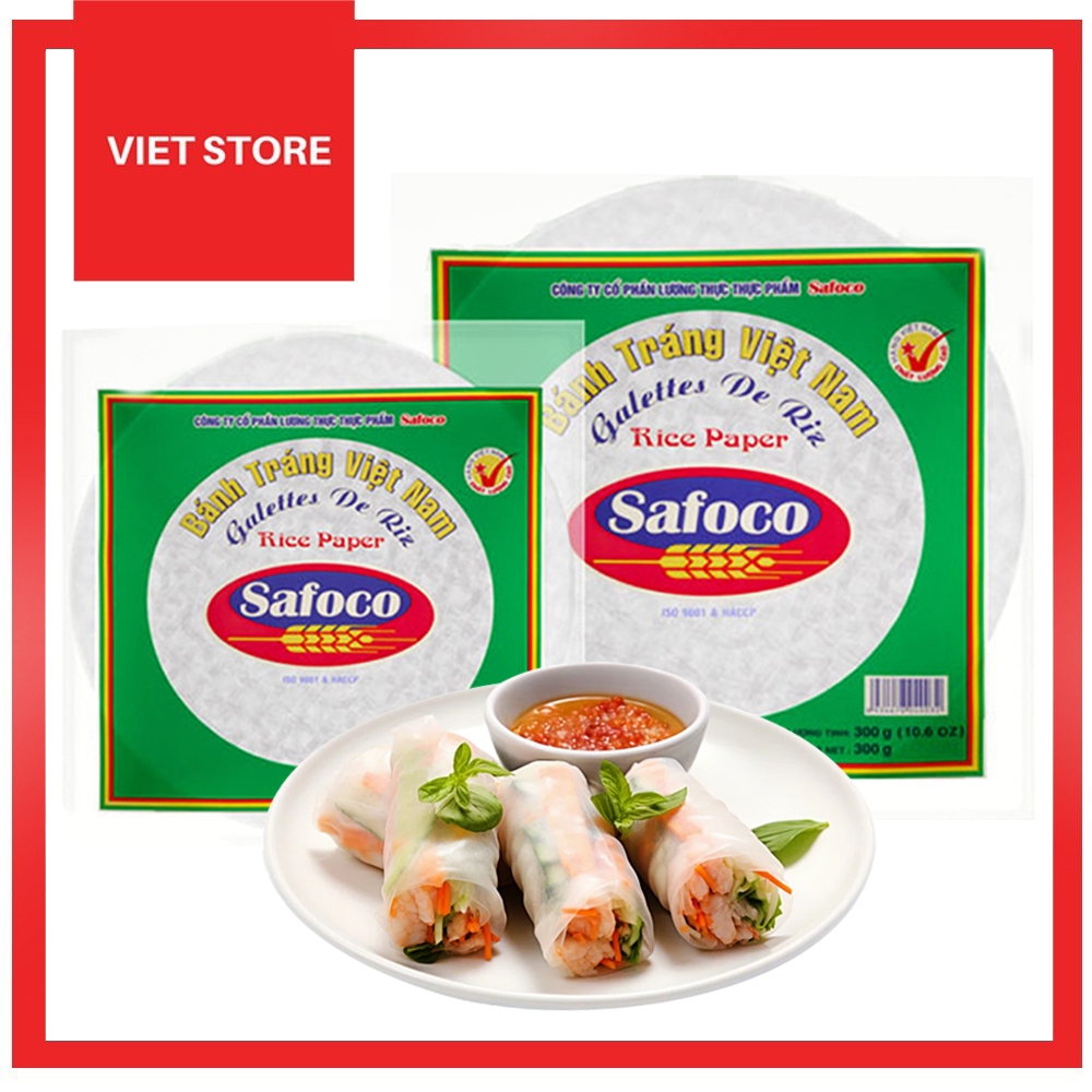 Viet Store Safoco Rice Paper for Fresh Spring Rolls Vietnam 300grams ...