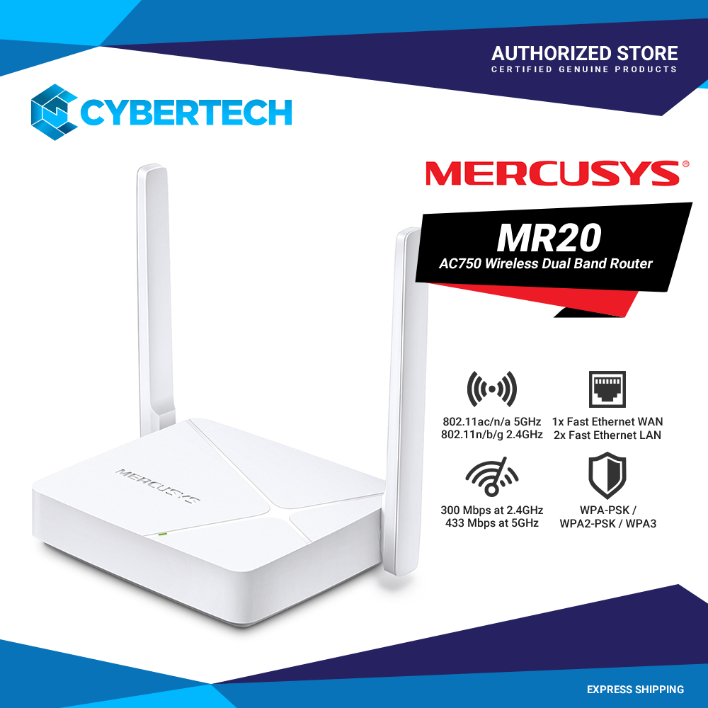 Mercusys MR20 AC750 Wireless Dual Band Router | Shopee Philippines