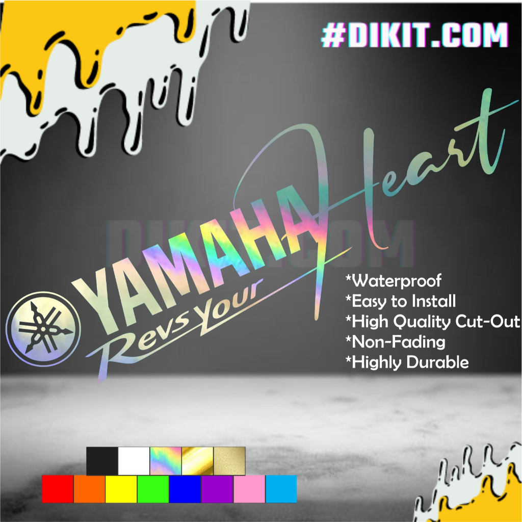 Yamaha Revs Your Heart Sticker | Shopee Philippines