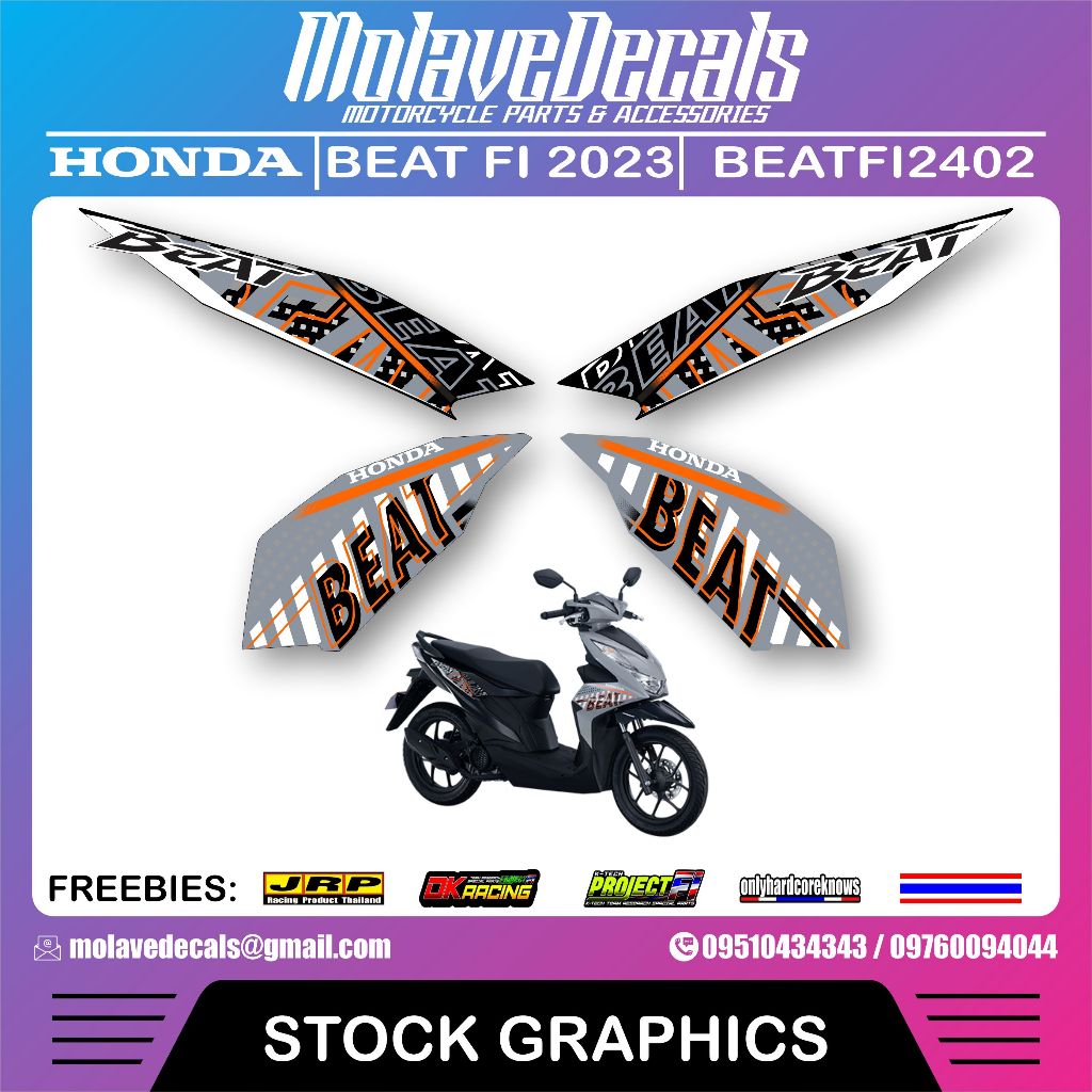 Honda Beat 110 2024 Stock Decals for PEARL SYLVESTRIS GRAY | Shopee ...