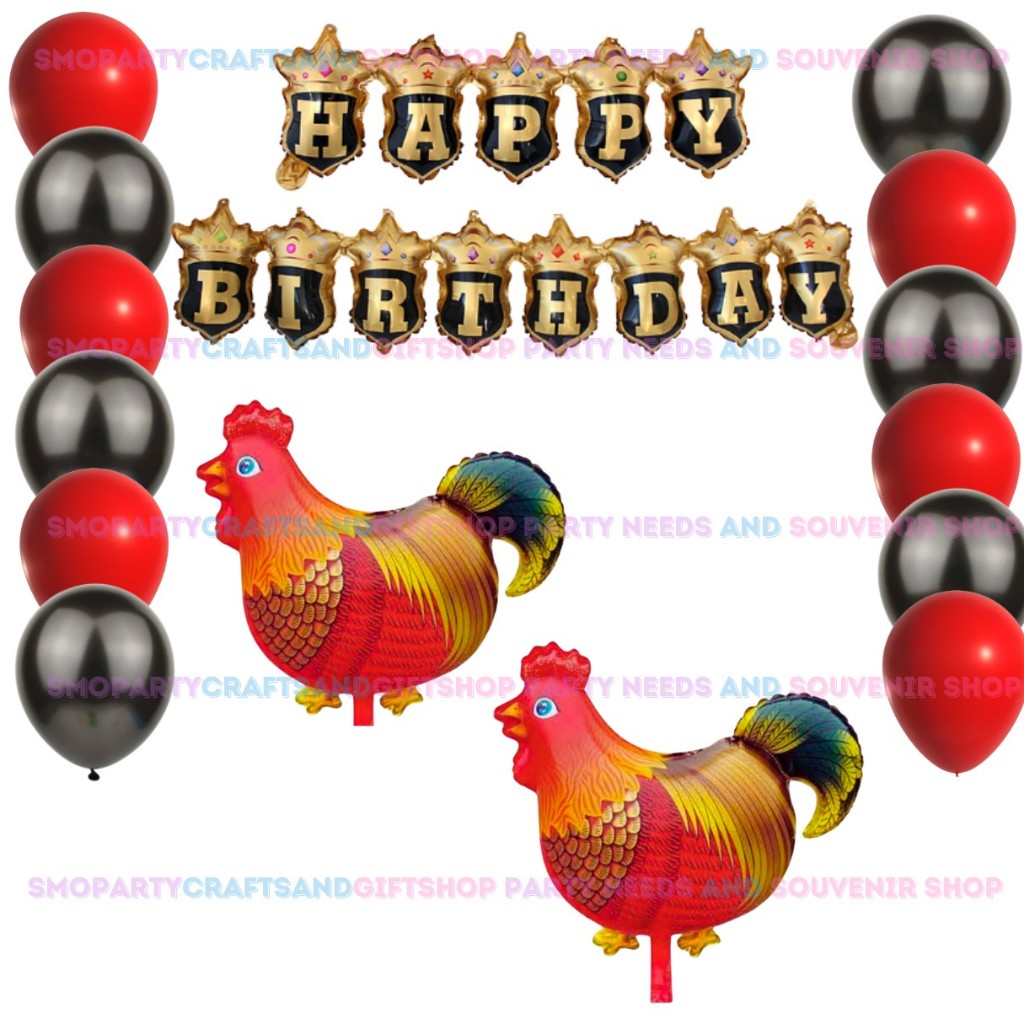 Manok na Pula Birthday Party Decorations| Chicken Rooster Balloon Set ...