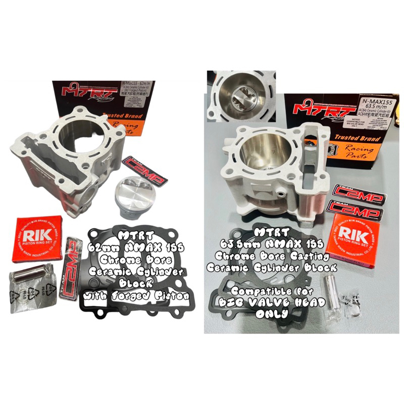 MTRT 62mm OR 63.5mm Ceramic Cylinder Block Chromebore NMAX 155 V1 V2 ...