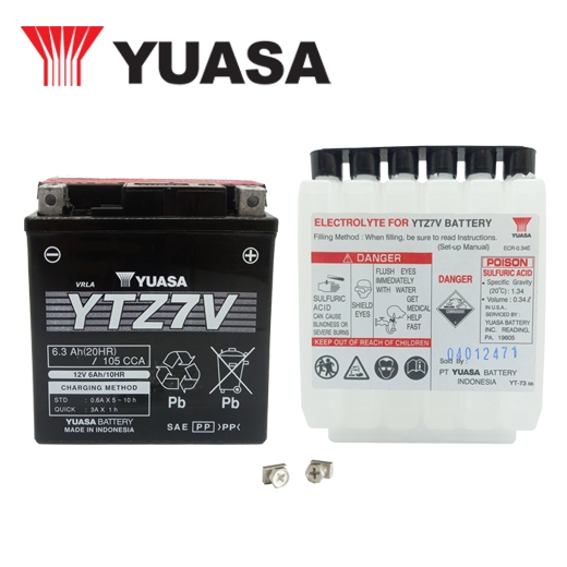YUASA Ytz7V Motorcycle Battery (12V-6Ah) with Acid and maintenance free ...