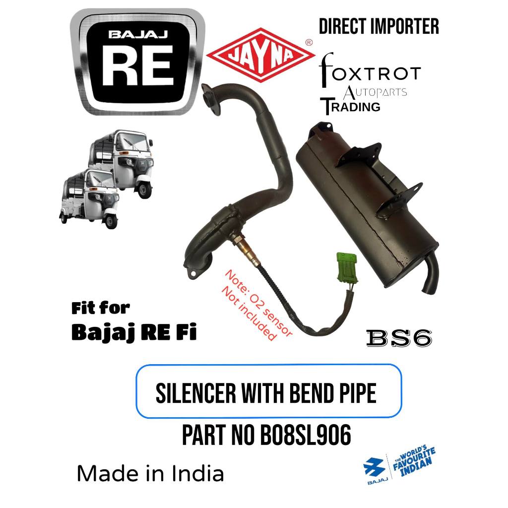 BAJAJ RE Muffler Assembly Silencer with Bend Pipe (FI BS6) JAYNA Part ...