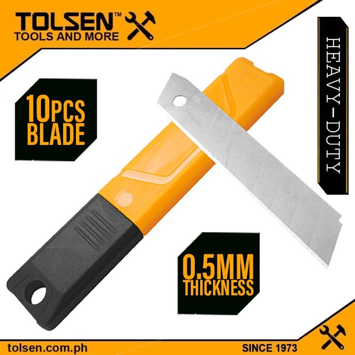 Tolsen 10pcs Snap Off Blade Cutter Refill (18x100mm) 0.5mm Thickness ...