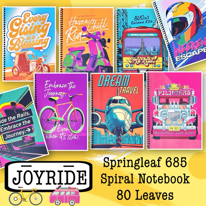 Springleaf 685 Spiral Notebook JOYRIDE 60 gsm 80 leaves single loop ...