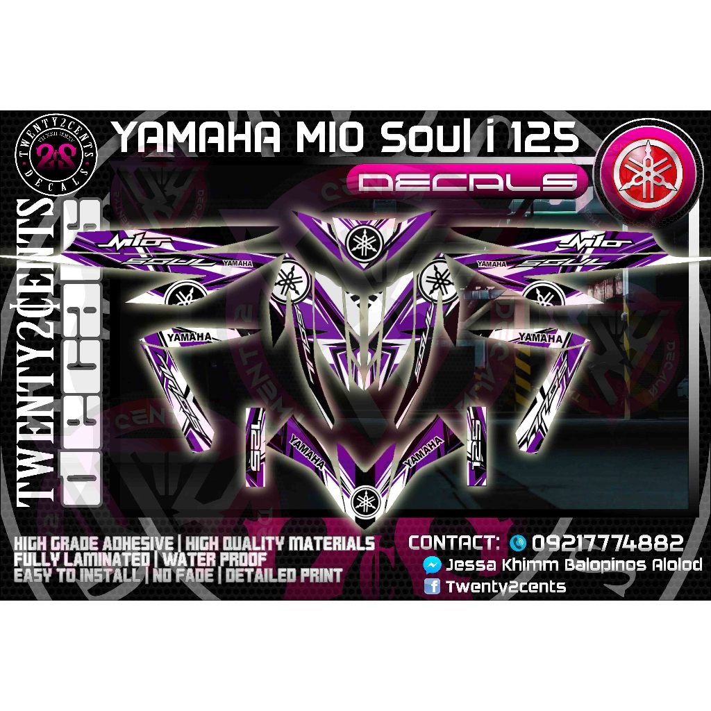 Yamaha Mio Soul i 125 Decals High-Quality Stickers (racing graphics ...