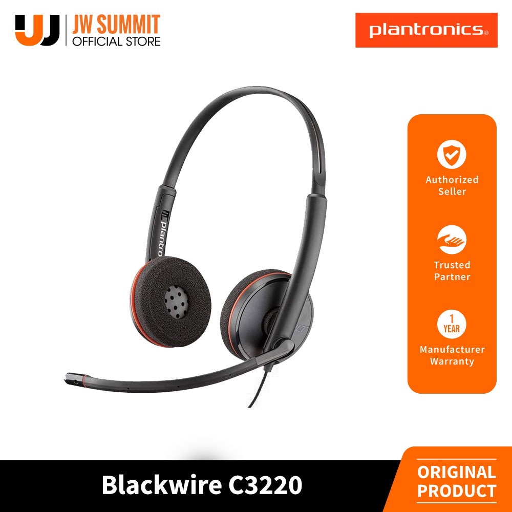 Plantronics Blackwire C3220 Noise Reduction USB-A On-Ear Wired Headset ...