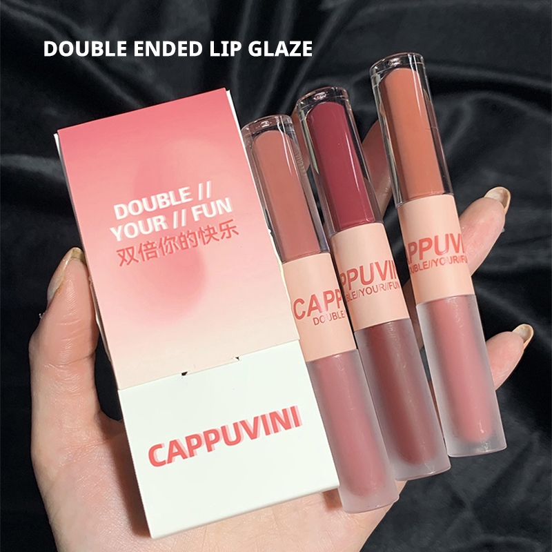 Cappuvini Fun double-ended lip glaze velvet matte water-gloss mirror ...
