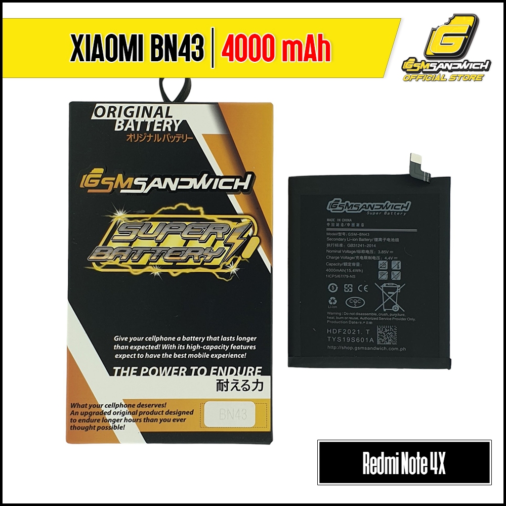 GSMSandwich Super Battery BN43 for XIAOMI Redmi Note 4X / Note 4 Global ...