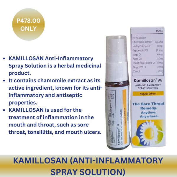 KAMILLOSAN (ANTI-INFLAMMATORY SPRAY SOLUTION) | Shopee Philippines
