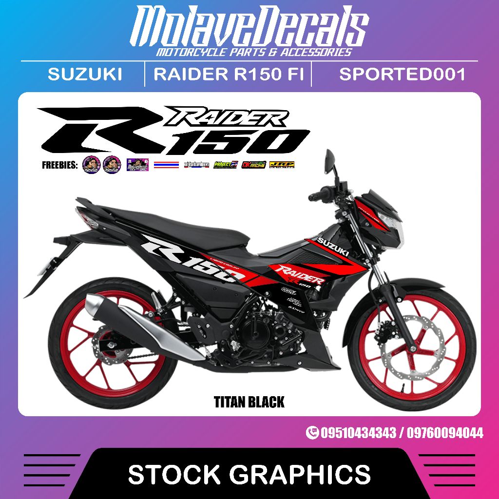 Suzuki Raider R150 FI Titan Black Decals | Shopee Philippines