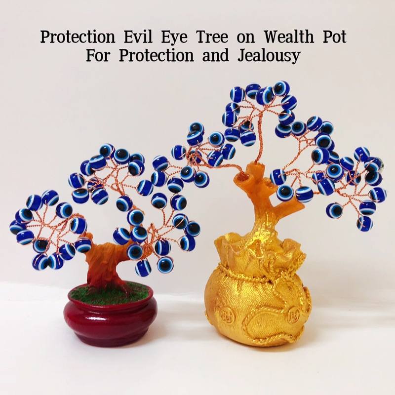 Protection Evil Eye on Wealth Pot Money Tree Wealth Tree Anti Evil Eye ...