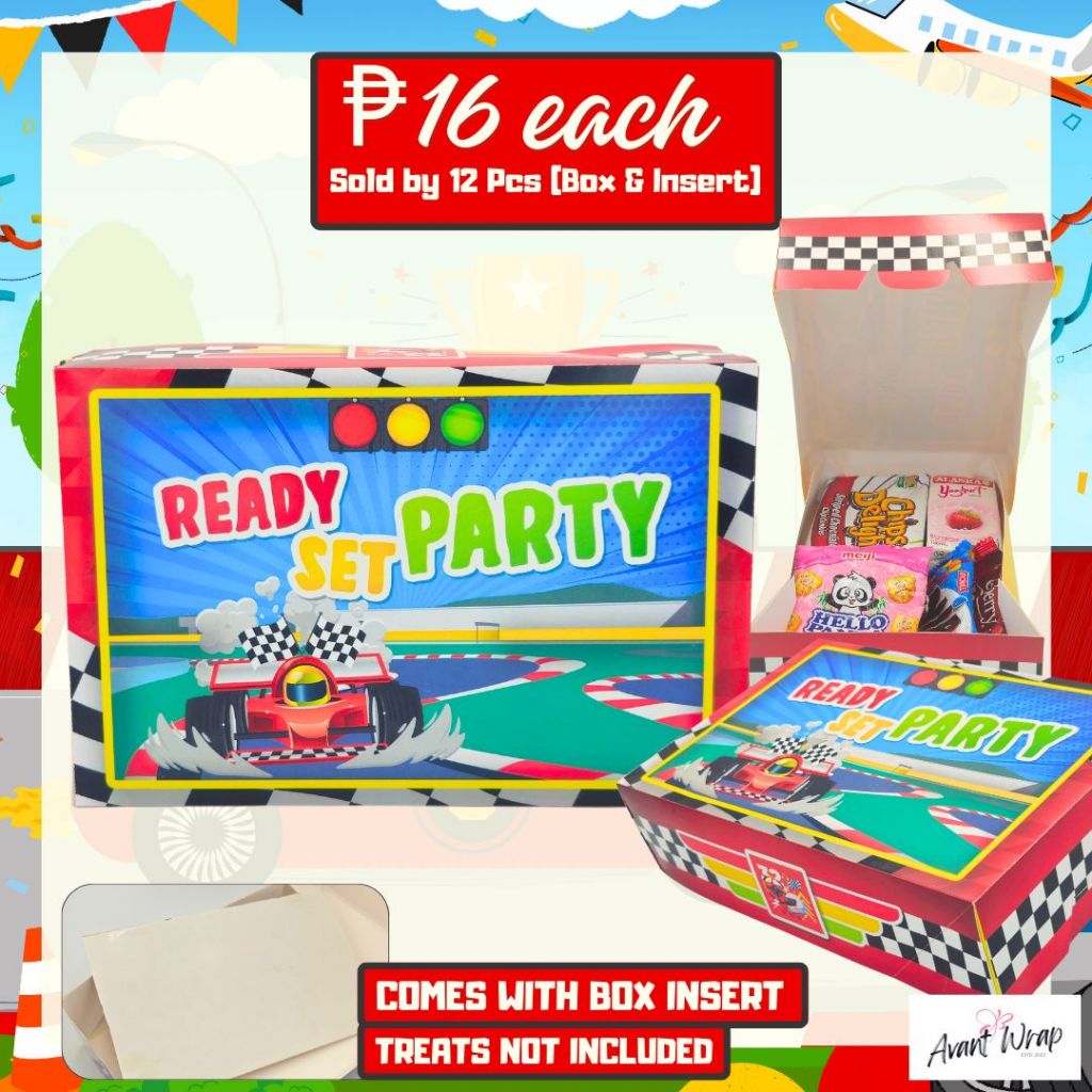 (12 PCS) BB5002 Race Car Gift Premium Loot Box Colorful Carton Mailer ...