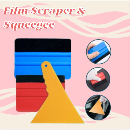 Squeegee For Car Sticker Blue | Red & Small Triangular Scraper For Car ...