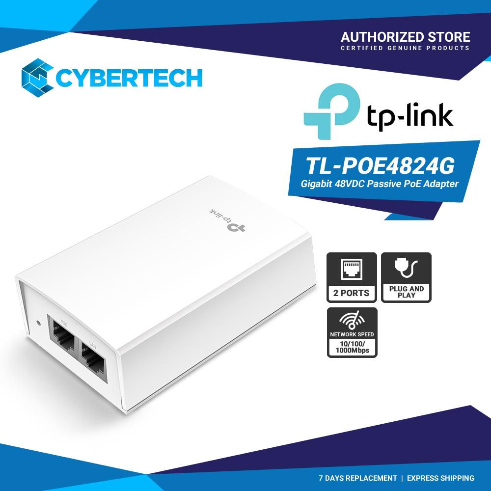TP-Link TL-POE4824G Gigabit 48Vdc Passive PoE Adapter | Shopee Philippines