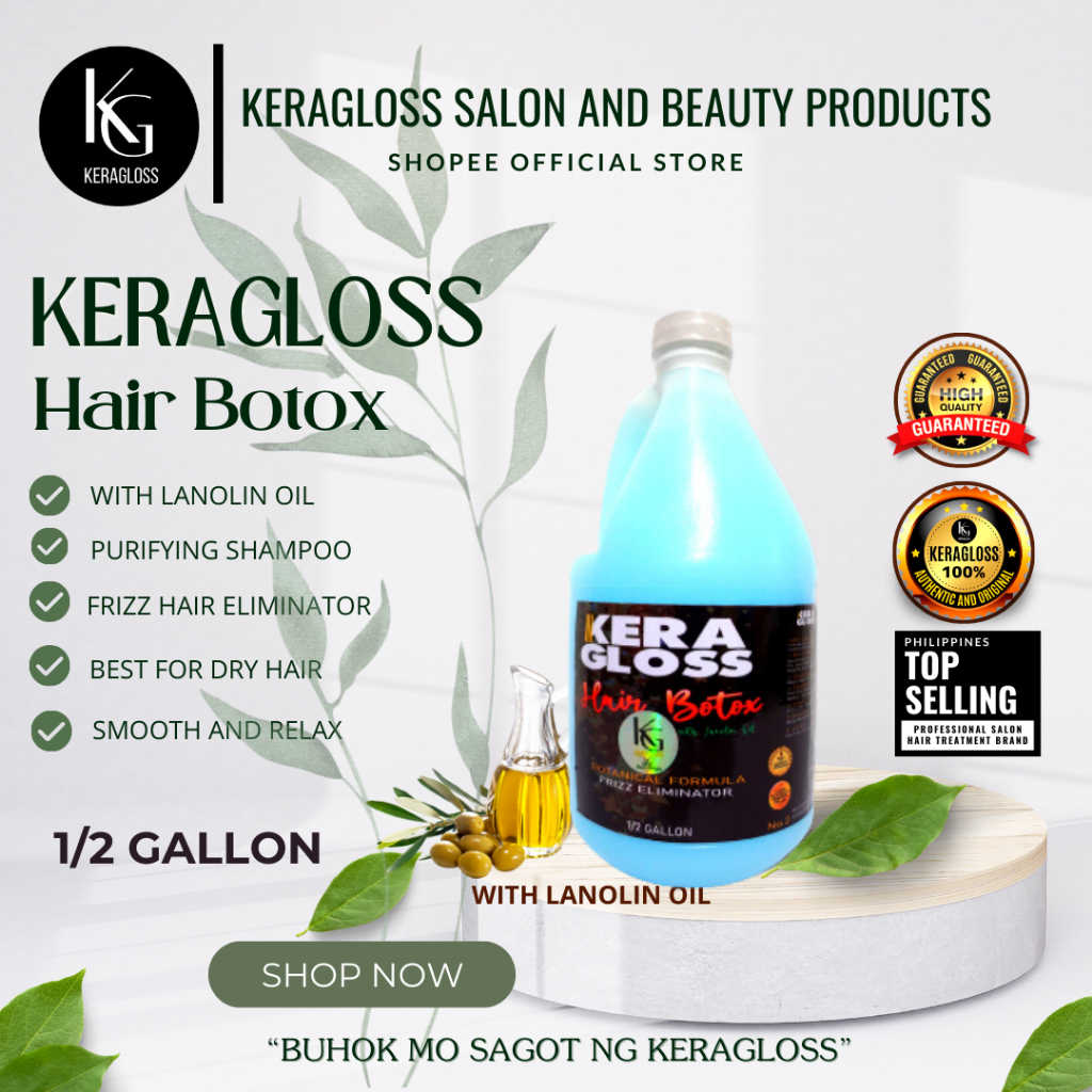 KERAGLOSS Hair Botox Botanical Formula Frizz Eliminator With Lanolin ...