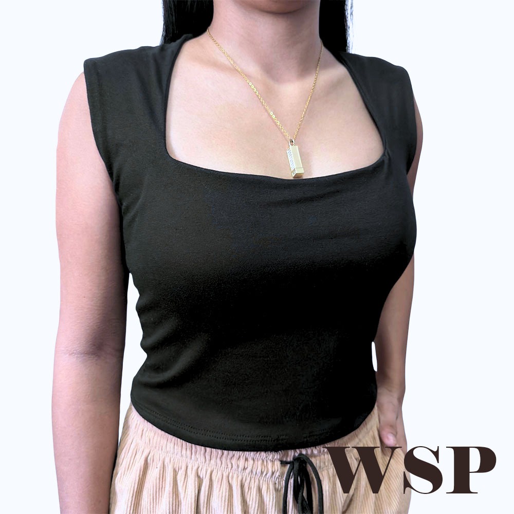 WSP Squareneck Double Lining Top for | XS to Medium | Shopee Philippines