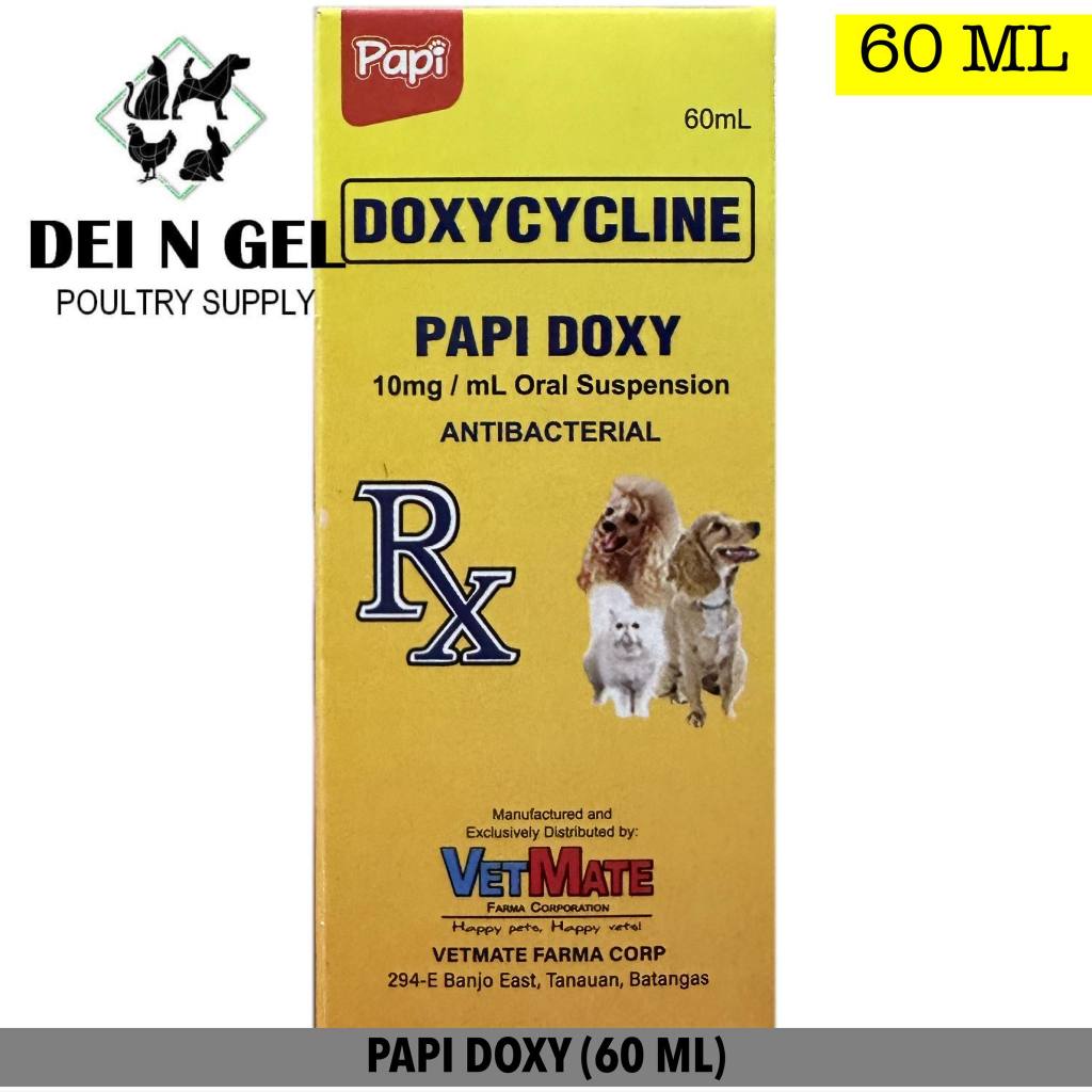 Papi Doxy Antibacterial Oral Solution for Dog & Cat (60ml) | Shopee ...