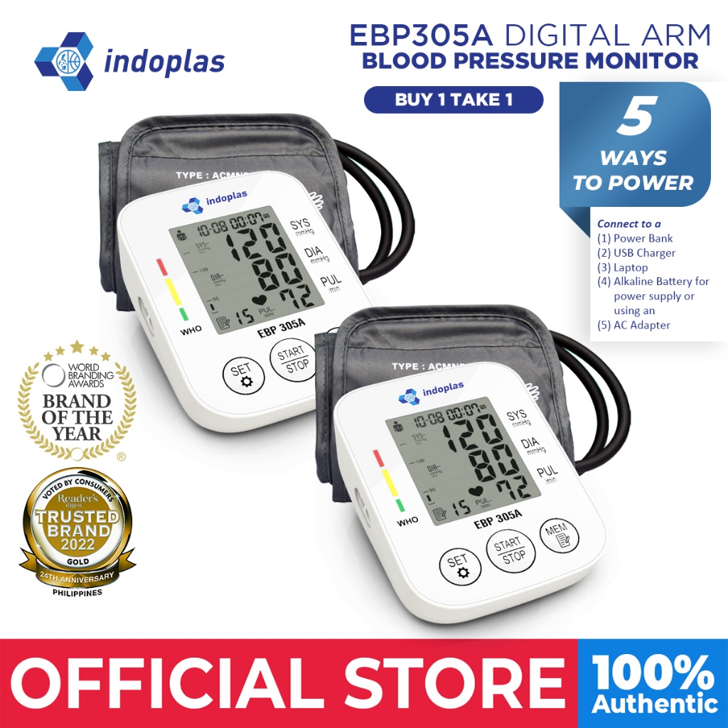 Indoplas EBP305A Blood Pressure Monitor - BUY 1 TAKE 1 | Shopee Philippines