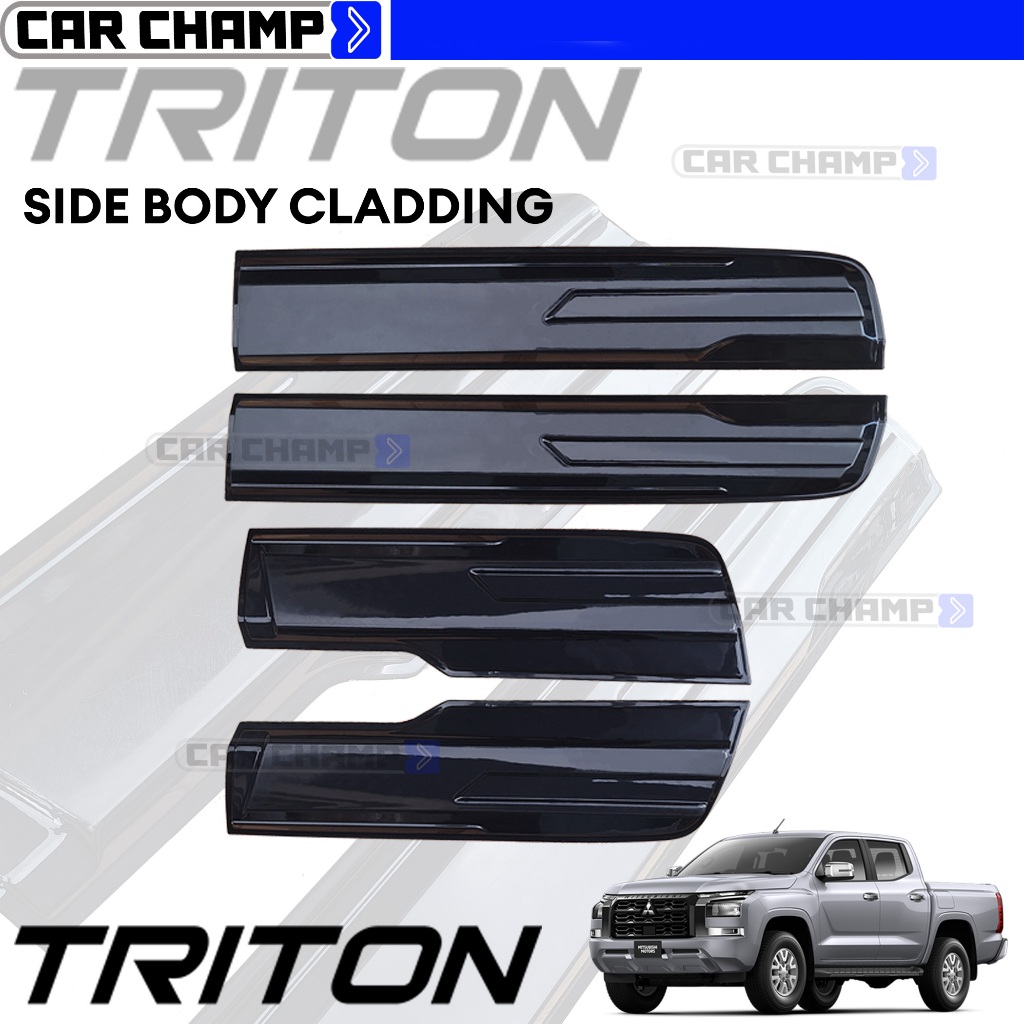 All-New Mitsubishi Triton 2024 OEM Side Body Cladding Black Thailand ...