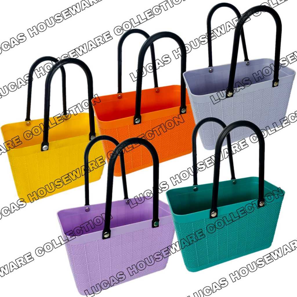 Plastic Hand Basket Shopping Bag Picnic Basket Storage Bag Organizers ...