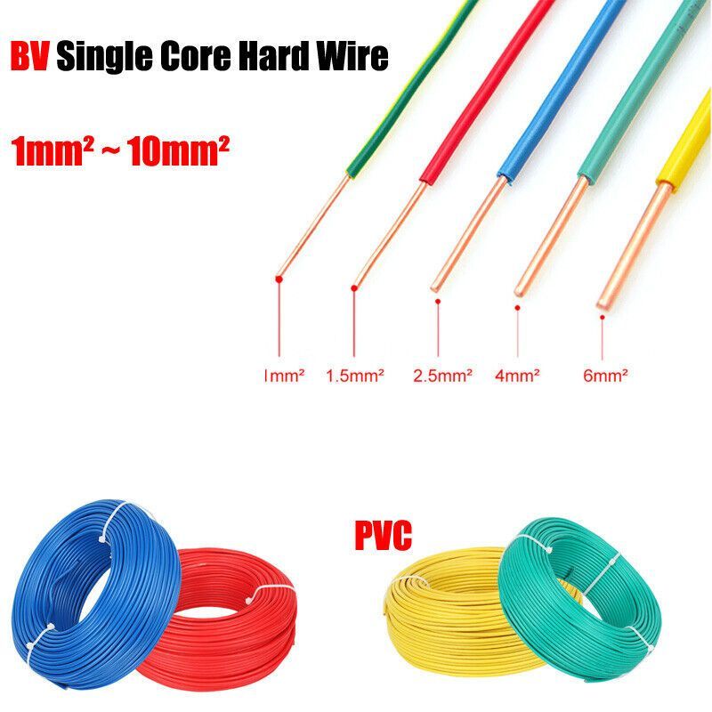 BV Solid Copper Wire Electric Cable PVC Insulated Single Core Hard Wire ...
