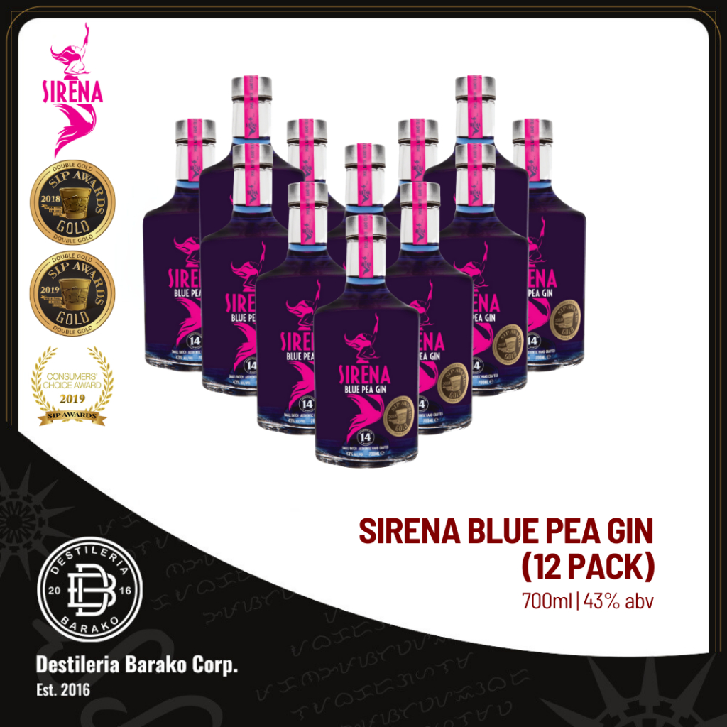 Sirena Blue Pea Gin 700ml 43% ABV - 12 pack | Destileria Barako ...