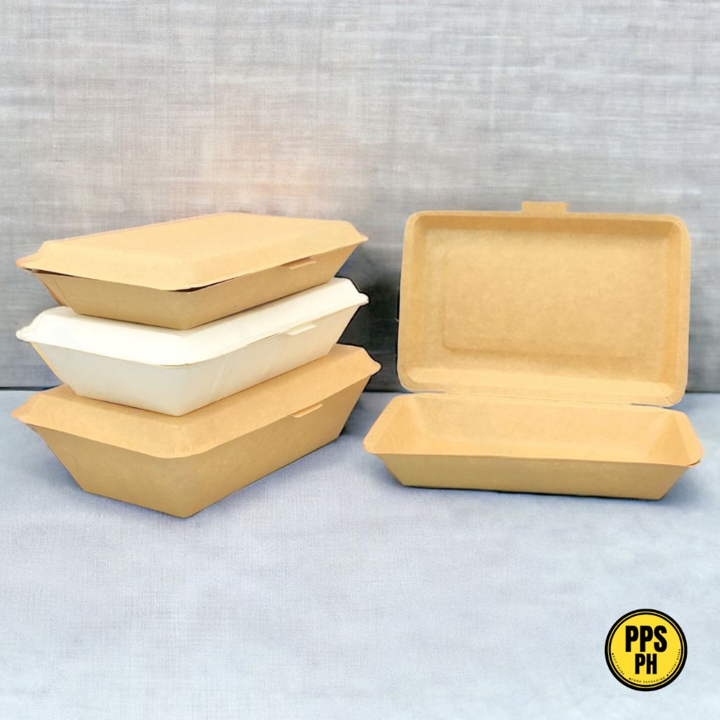 50pcs Paper Rice White/Kraft Spaghetti Rice Take Out Meal Box 280ml ...