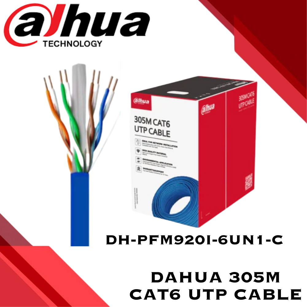 DAHUA UTP CABLE CAT6 PURE COPPER DH-PFM920I-6UN-C 305m UTP CAT6 Cable Blue | Shopee Philippines
