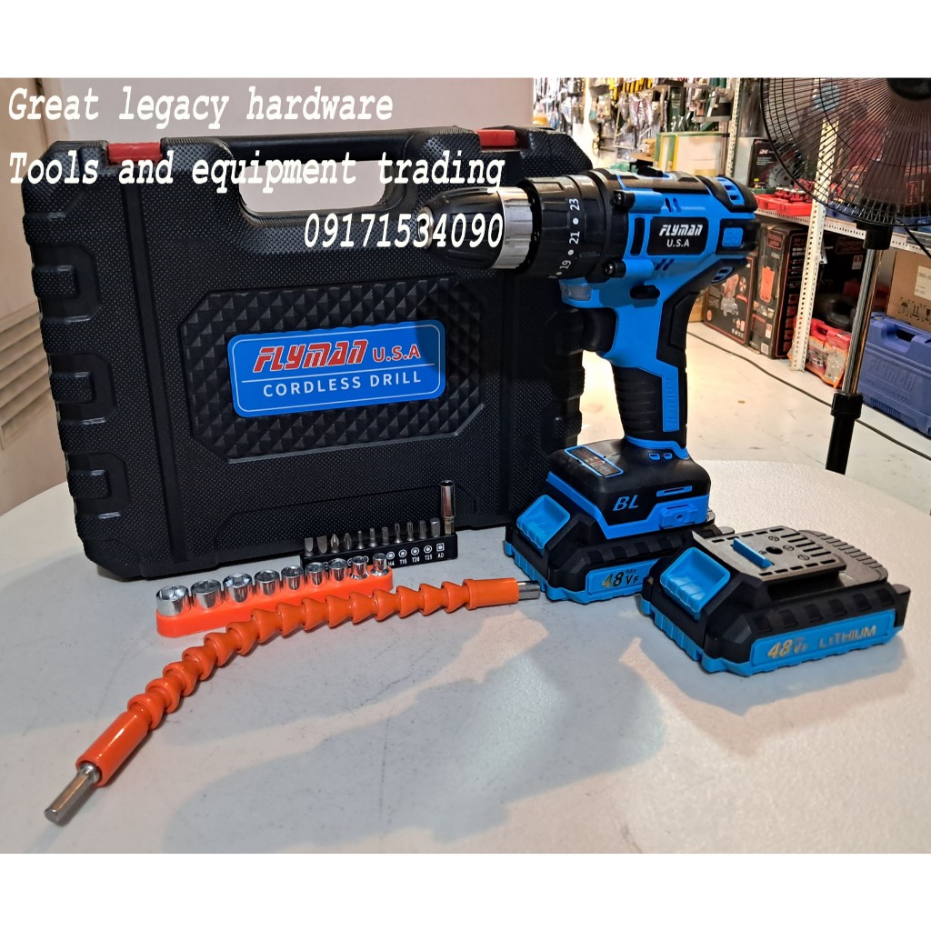Flyman Heavy Duty 48V Cordless Drill /Wrench 3 Modes Switchs Screw ...