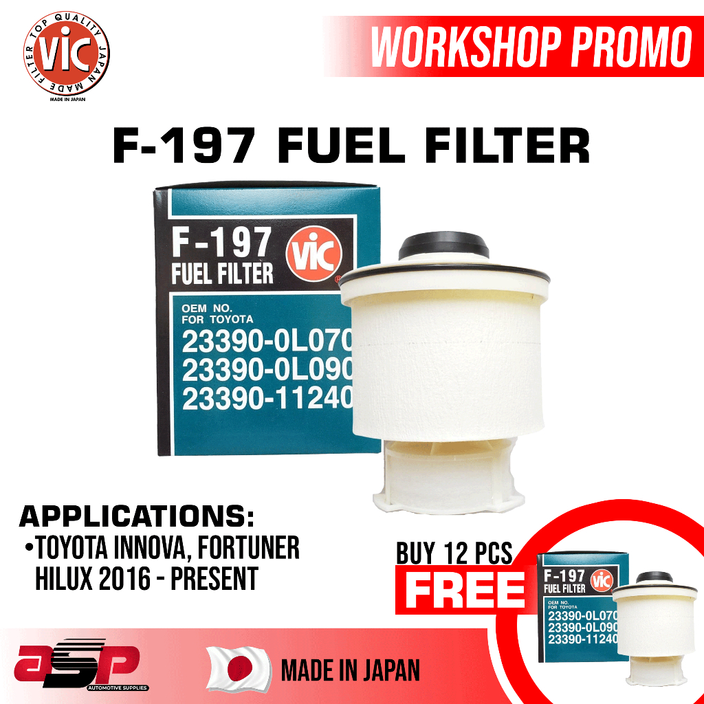 VIC F-197 Fuel Filter for Toyota Innova / Toyota Fortuner / Hilux 2016 ...