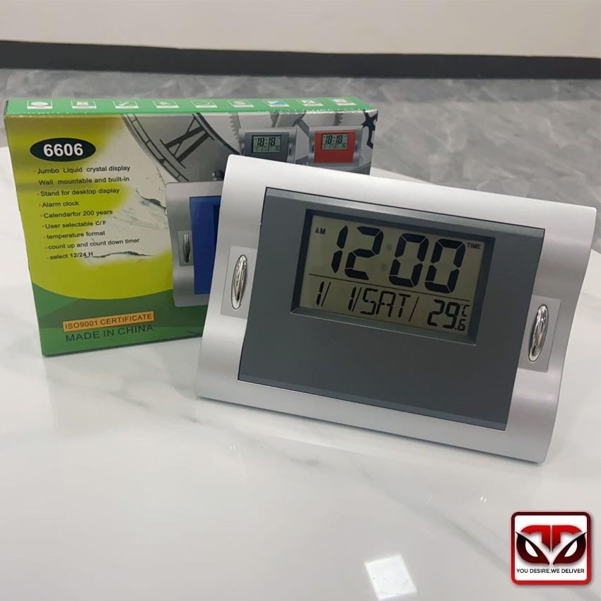6606 Large LCD Display Battery Operated Desk Clock Lightweight ...