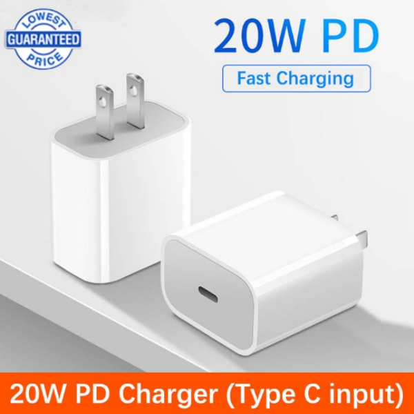 20W Fast Charger USB-C Power Adapter With USB PD Cable Cord US Plug ...