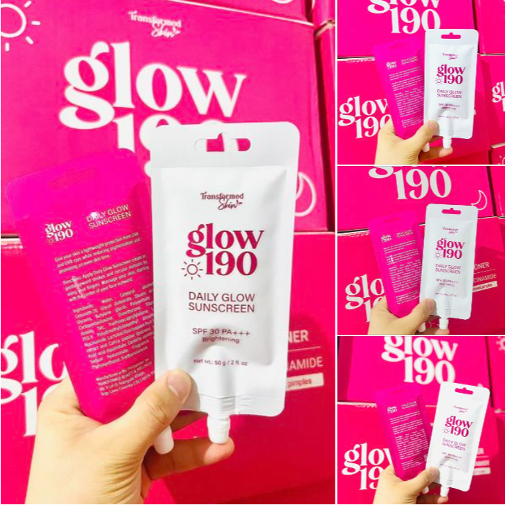 Glow 190 Daily Glow Sunscreen SPF PA+++ Brightening 50g | Shopee ...