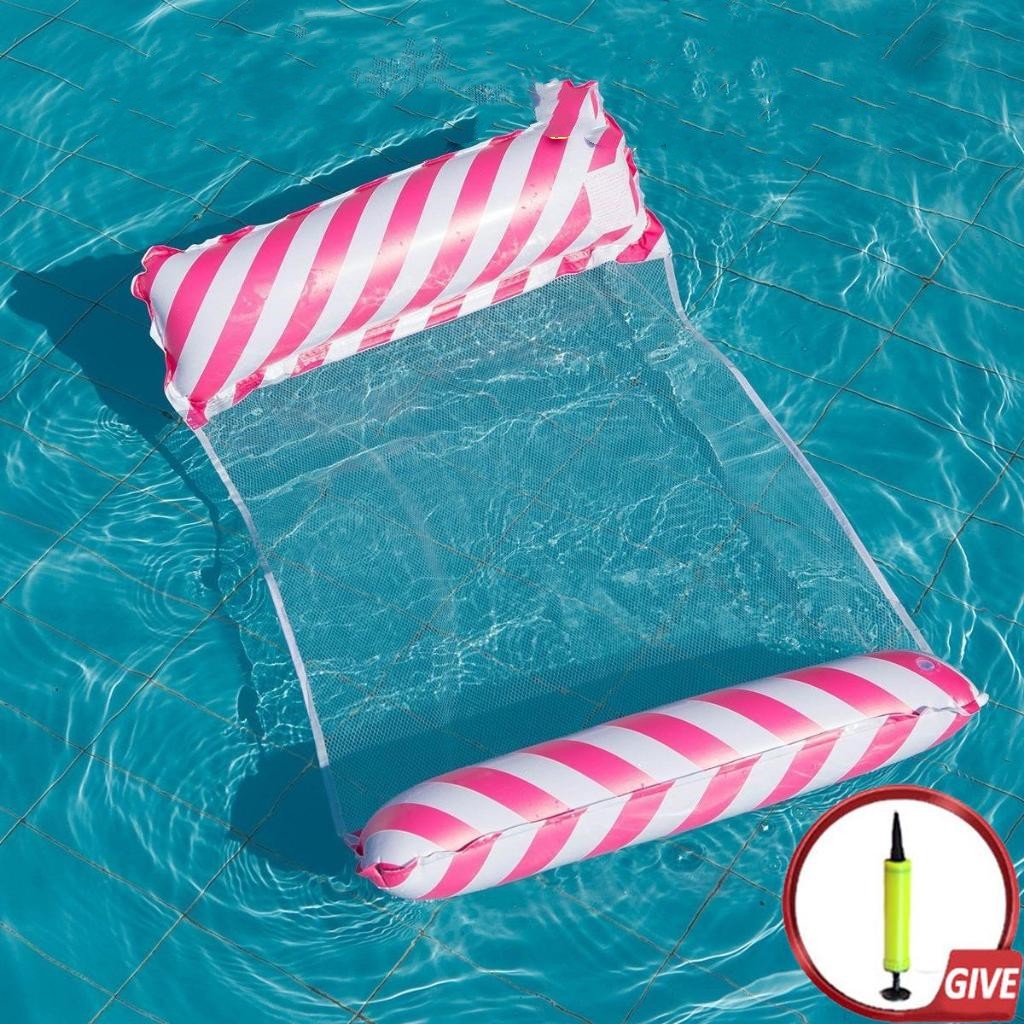 Floating Water Hammock Float Lounger Water Inflatable Floating Bed Pool ...