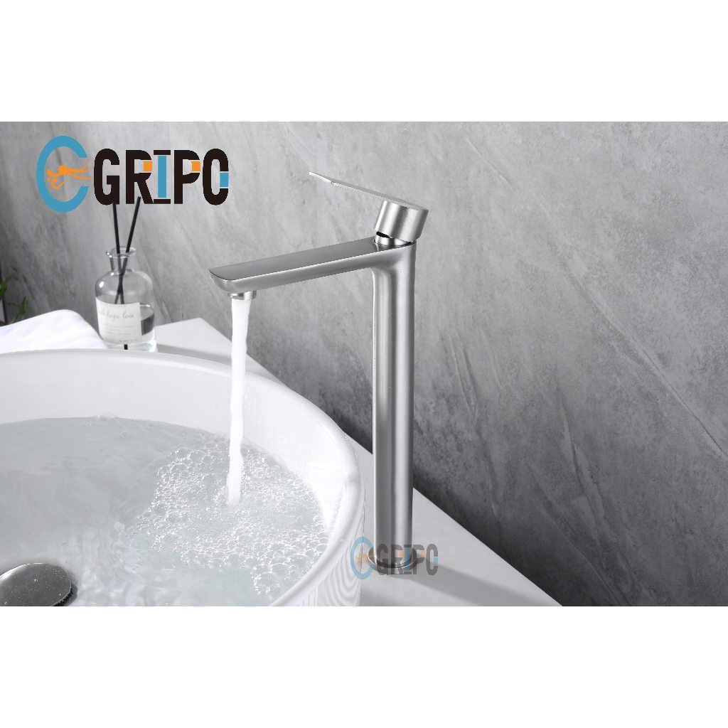 GRIPO High End 304 Stainless Flat design single hole lavatory sink ...