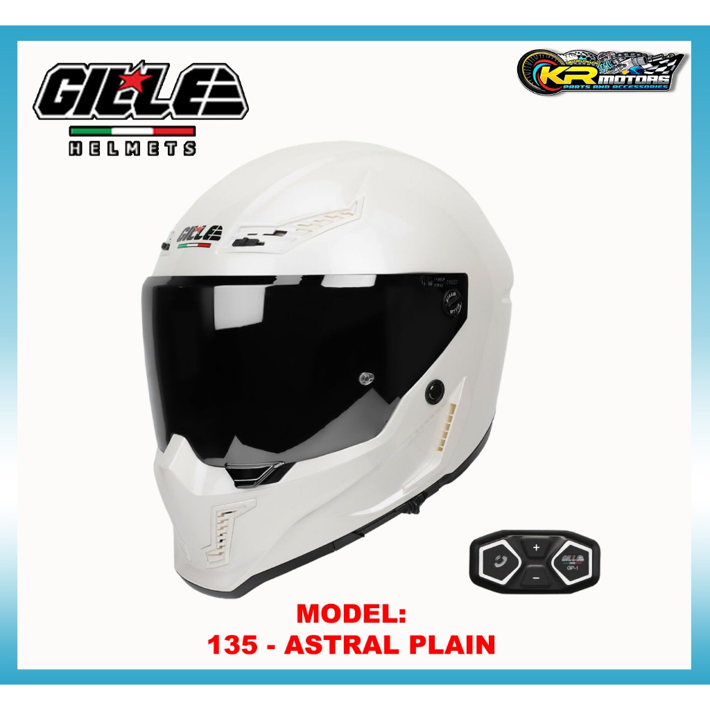 GILLE ASTRAL Plain Color Full Face Dual Visor with Intercom Motorcycle ...