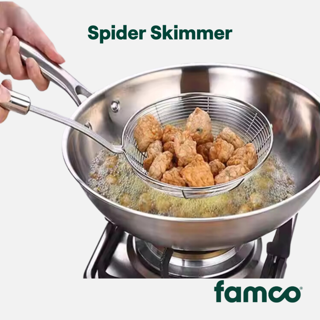 Famco Spider Skimmer, Stainless Steel, Heat-Resistant Handle, Versatile ...