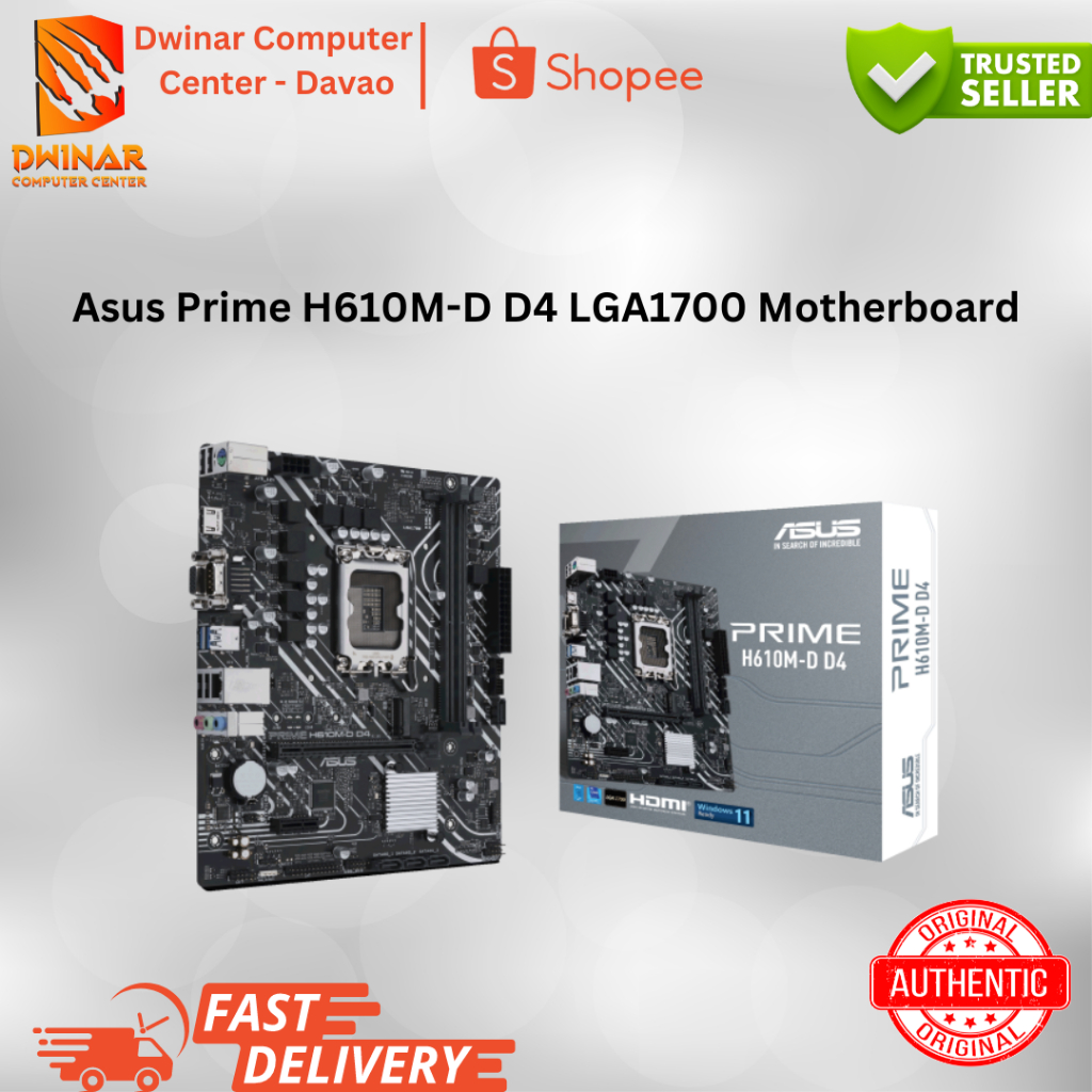 Asus Prime H610M-D D4 LGA1700 Motherboard | Shopee Philippines