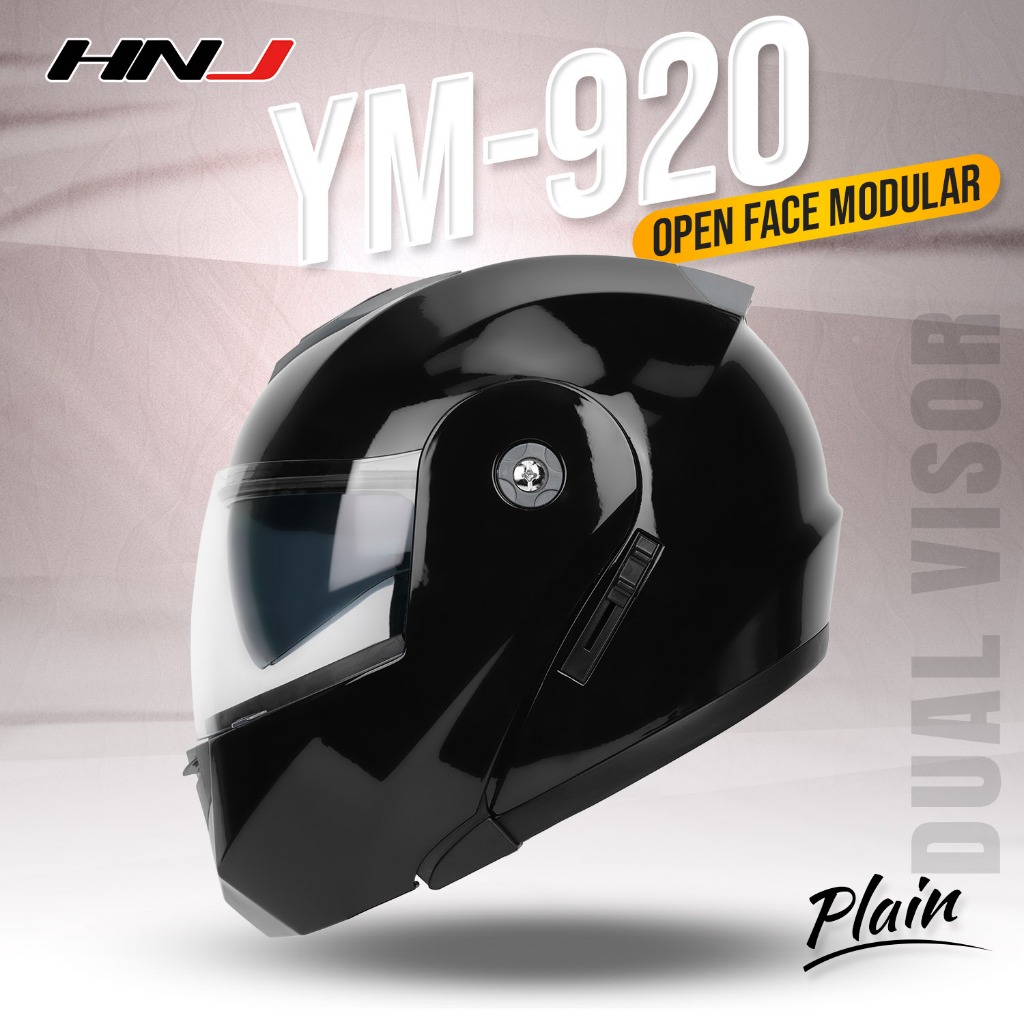 HNJ YM-920 Modular helmet for motorcycles Plain Color (Dual Visor ...