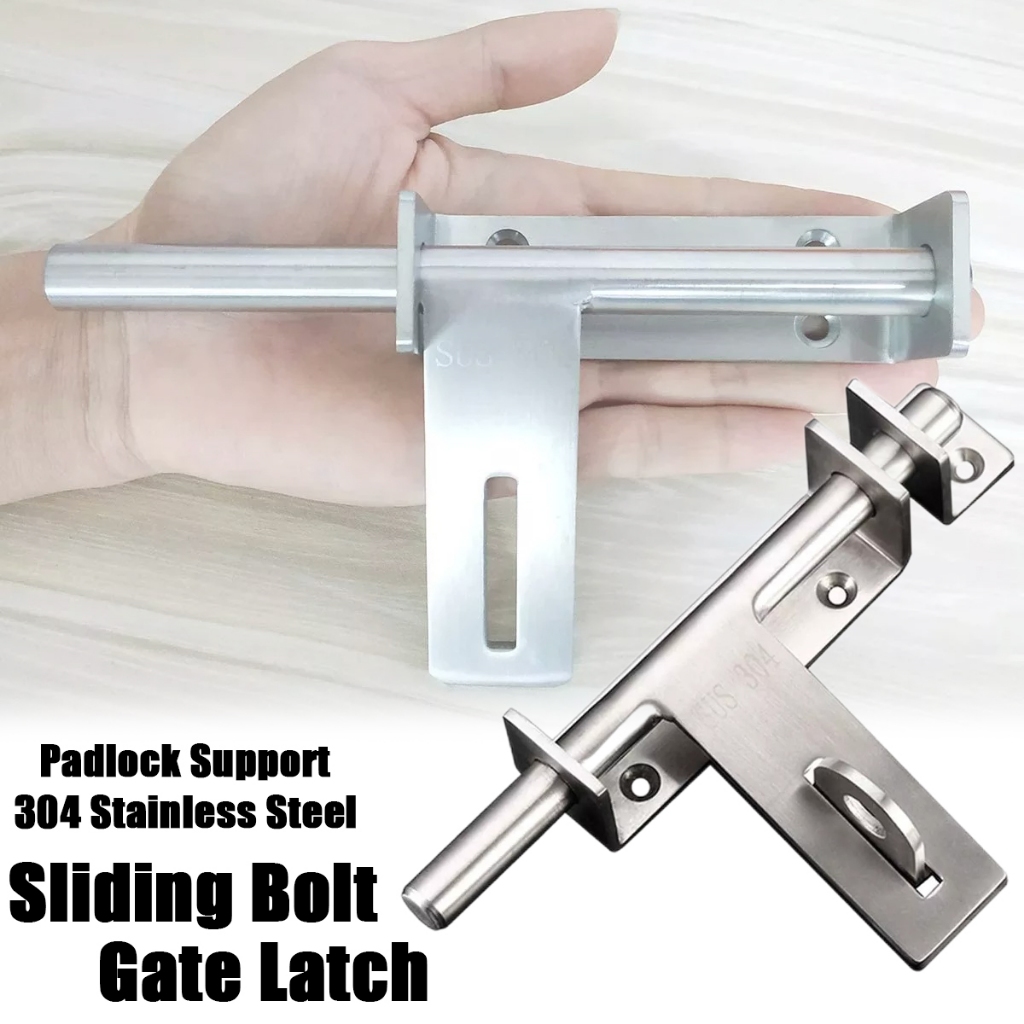 Stainless Steel 304 Heavy Duty Gate Door Bolt Latch Sliding Hasp Lock Barrel Bolt for Padlock ...