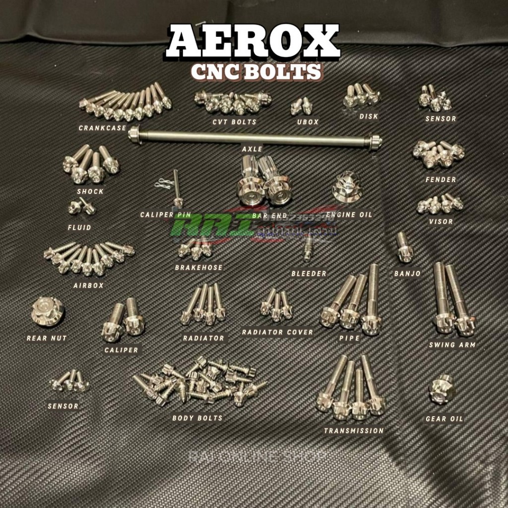 CNC BOLTS FULL SET - GIORNO, PCX 160, NMAX, AEROX, ADV, MIO - SC SIAM ...