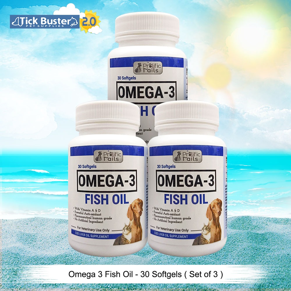 TBS-Pro-Strength Omega 3-K9 Fish Oil 30 Soft Gels Set of 3 With Vitamin ...