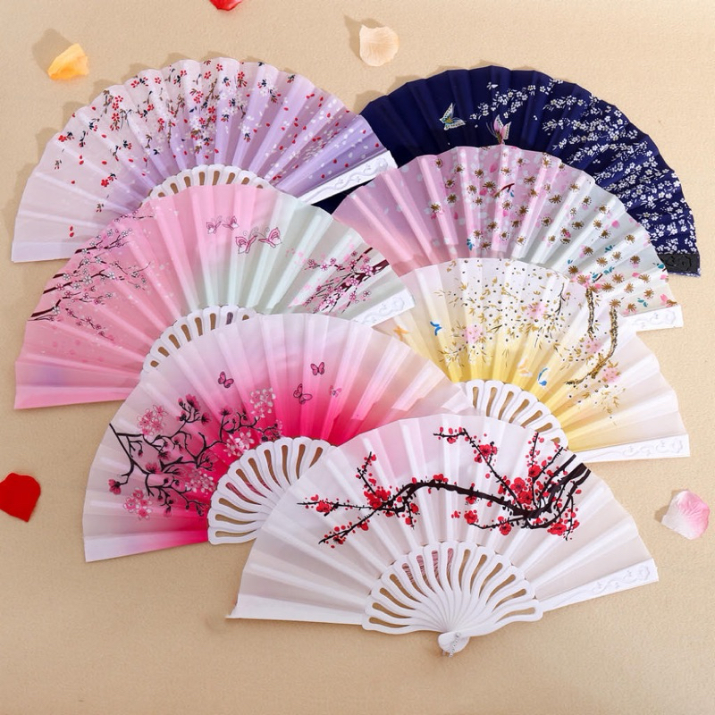 Fan folding fan portable female student plastic folding fan 1PCS ...